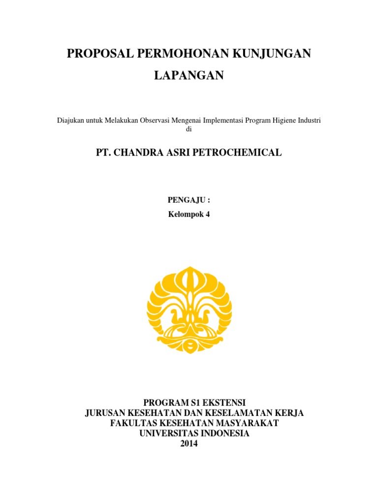 PROPOSAL Kunjungan Lapangan PT CAP | PDF