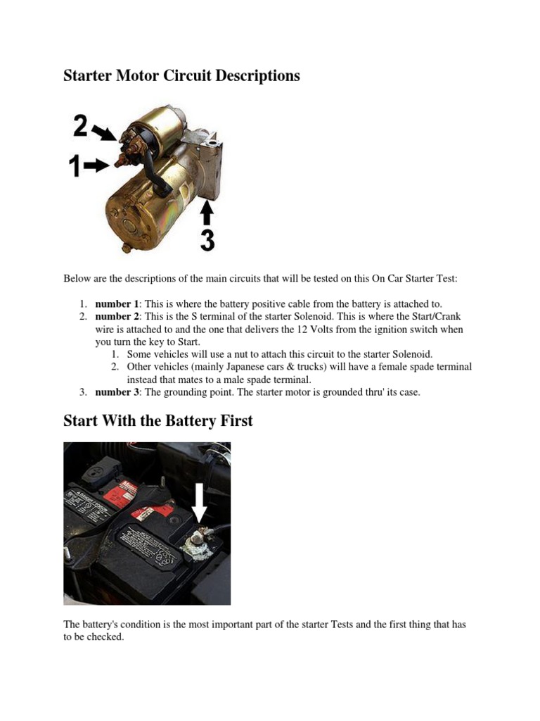Starter Motor | Battery (Electricity) | Voltage