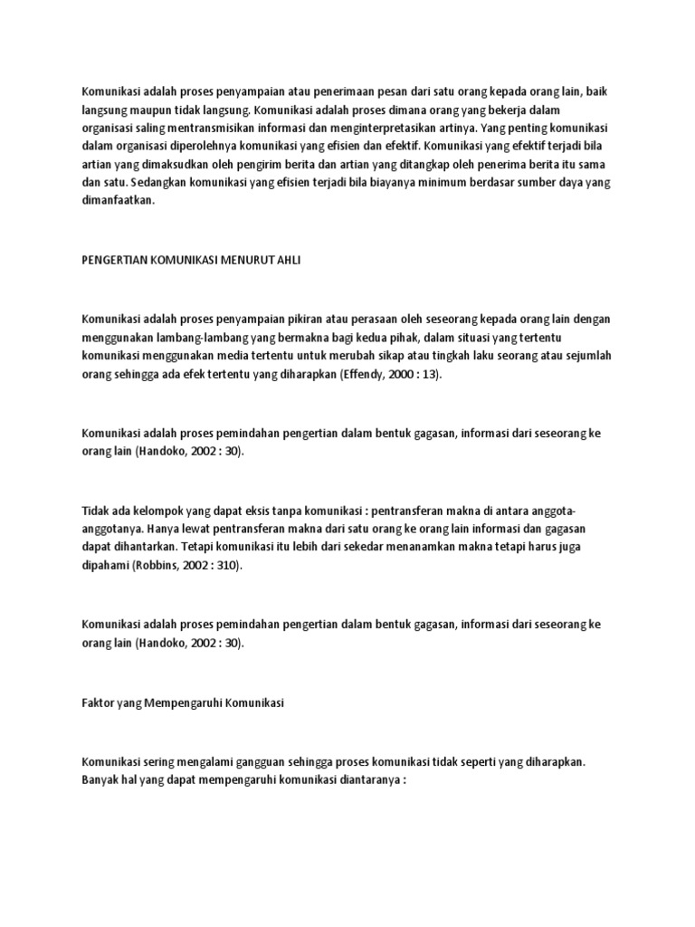 Komunikasi Adalah Proses Penyampaian Atau Penerimaan Pesan Dari Satu ...