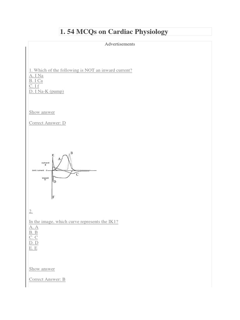 Cvs Mcqs | PDF | Heart Valve | Heart