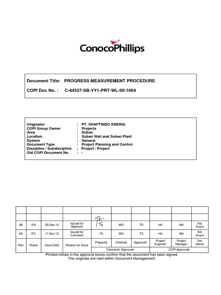 Progress Measurement Procedure | PDF | Business | Industries