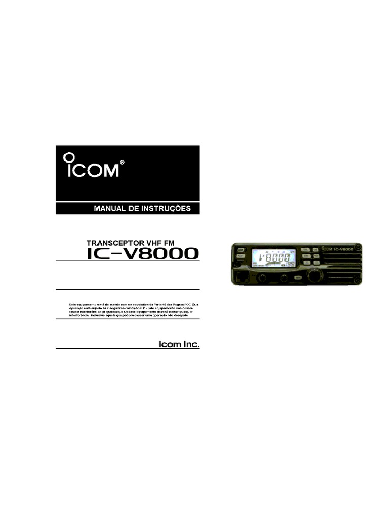 IC-V8000 Manual em Português | PDF | Tecnologia e Engenharia