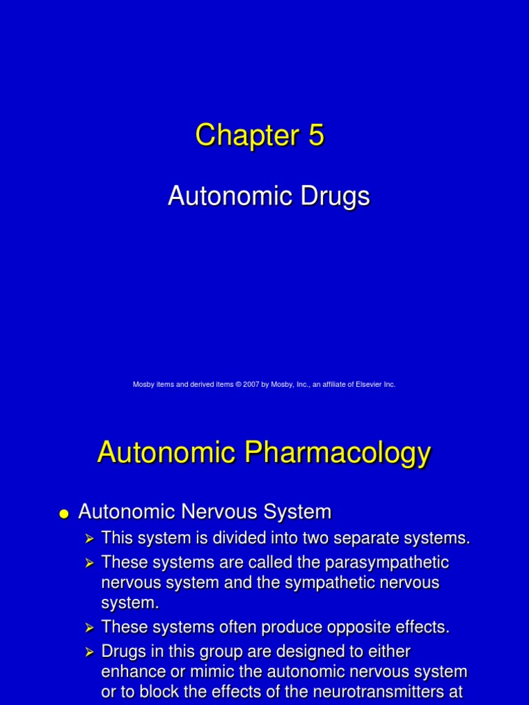 5 Autonomic Drugs | PDF