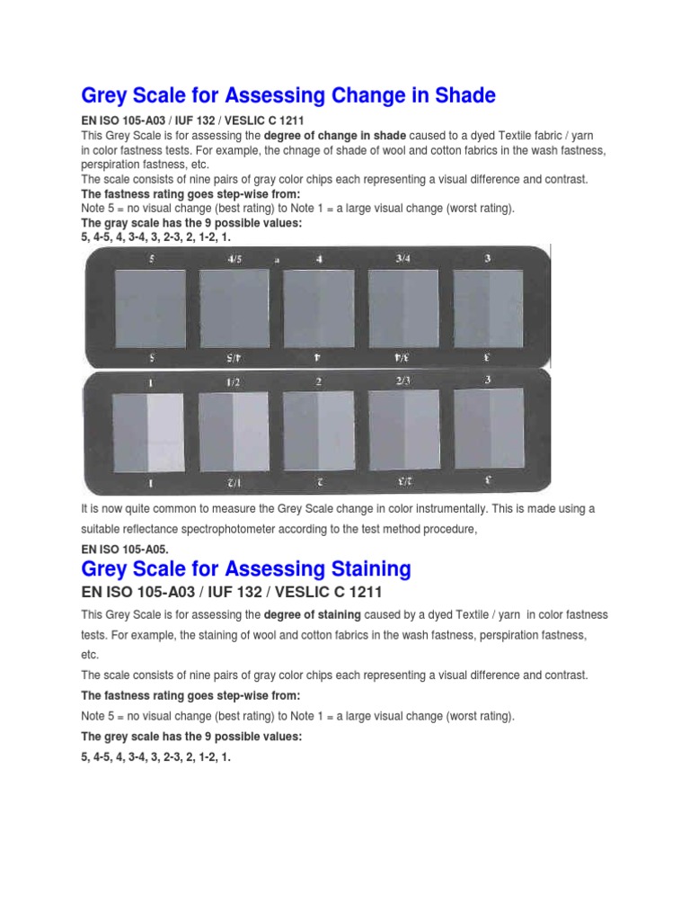 Grey Scale For Assessing Change in Shade | PDF