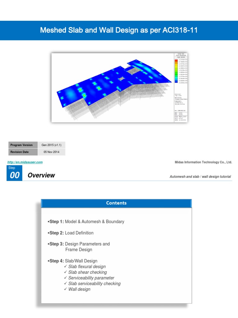 Meshed Slab and Wall Design Tutorial | PDF | Bending | Column