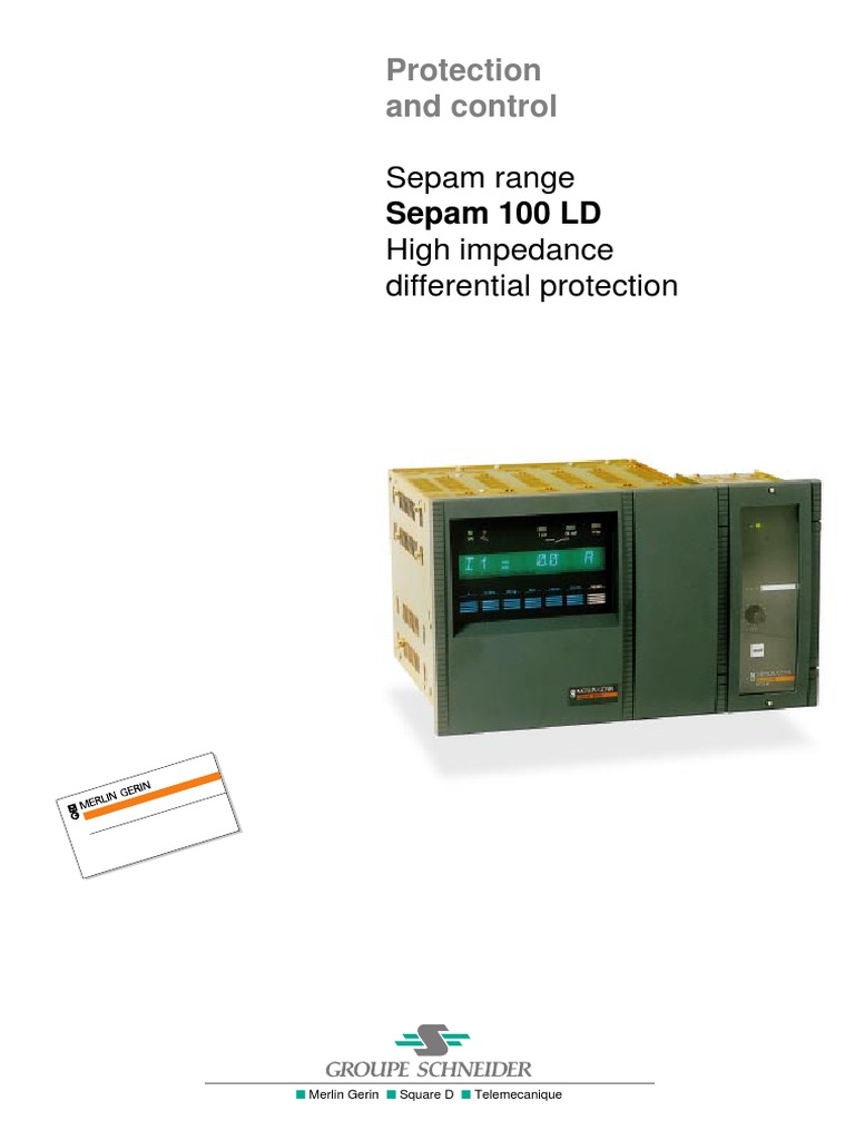 Sepam Range High Impedance Differential Protection | PDF | Relay ...