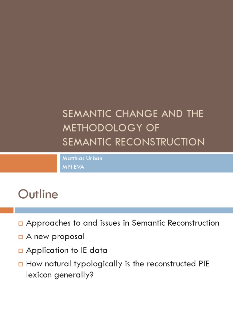 Semantic Change and Reconstruction | PDF | Semantics | Lexicon