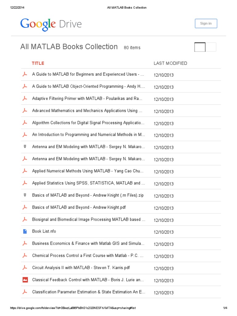 A Comprehensive Collection of MATLAB Reference Books | PDF | Matlab ...