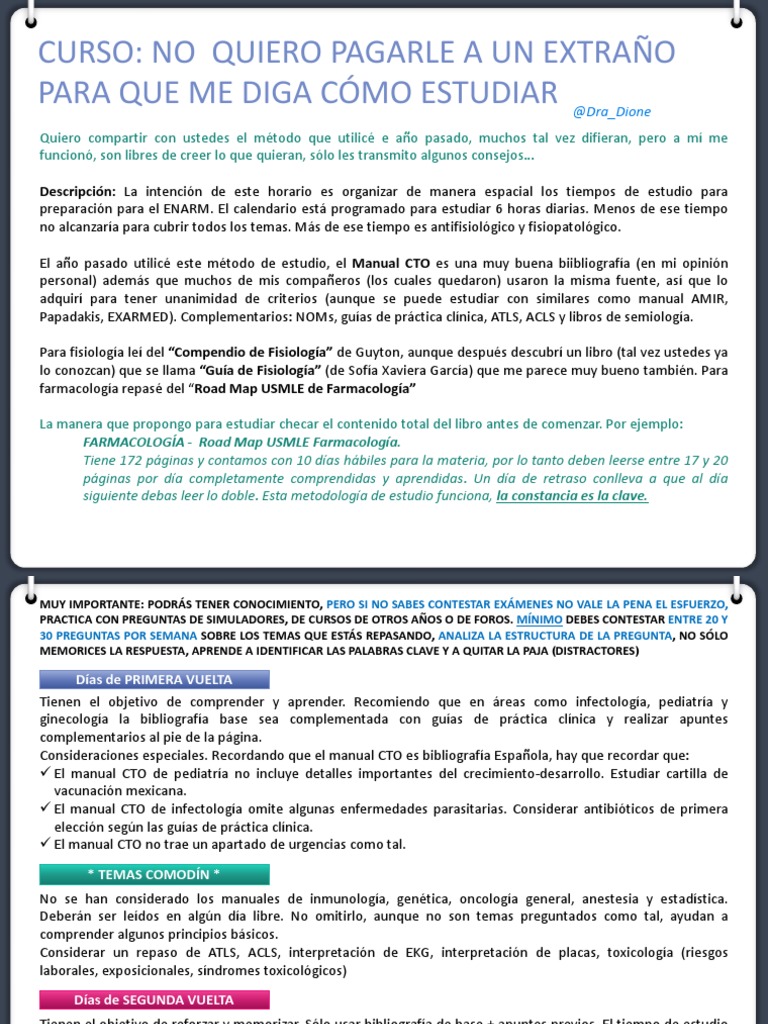 Calendario de Estudio ENARM 2026 | PDF