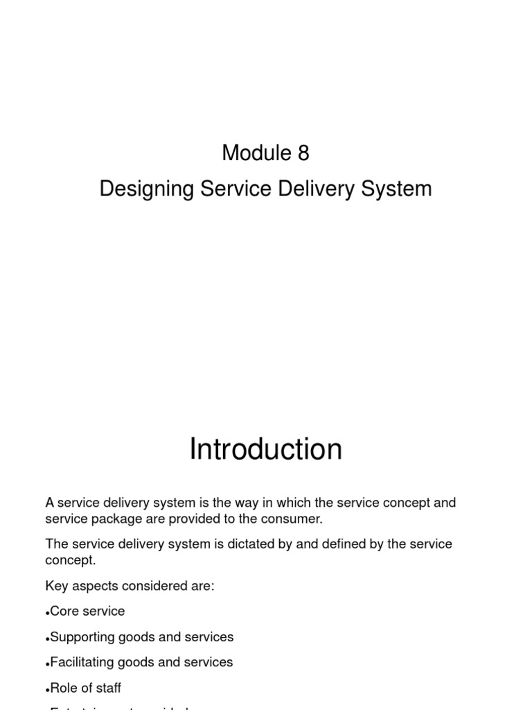 Designing Service Delivery System | PDF | Delivery (Commerce) | Product ...