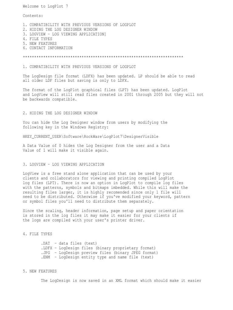 Logplot | PDF | File Format | Computer File