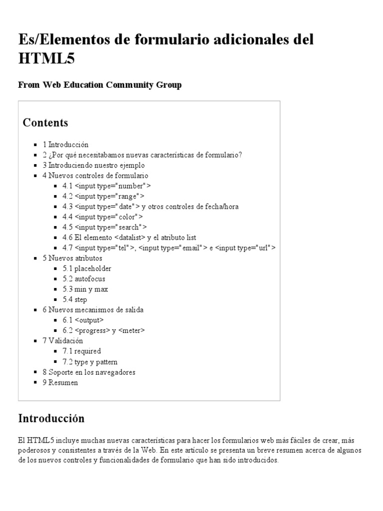 Forms Html5 | PDF | Script Java | HTML
