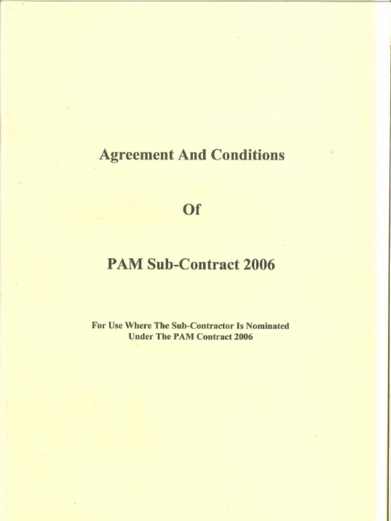 PAM Sub-Contract 2006 | PDF