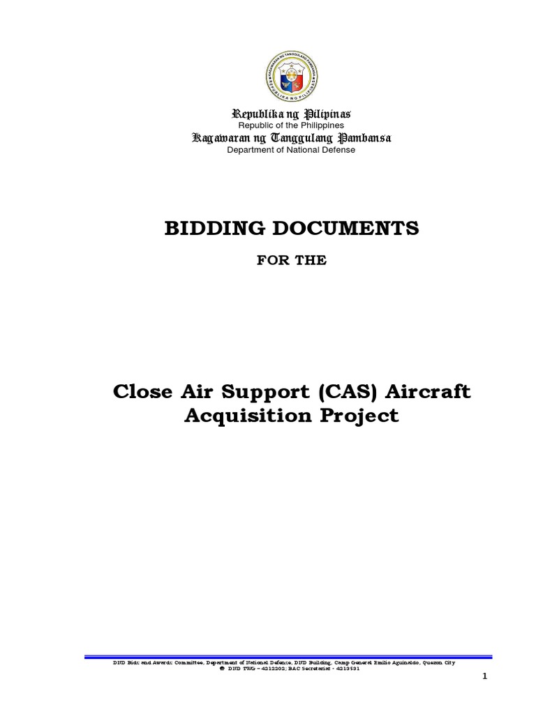 PAF Close Air Support Aircraft Bid | PDF | Joint Venture | Business
