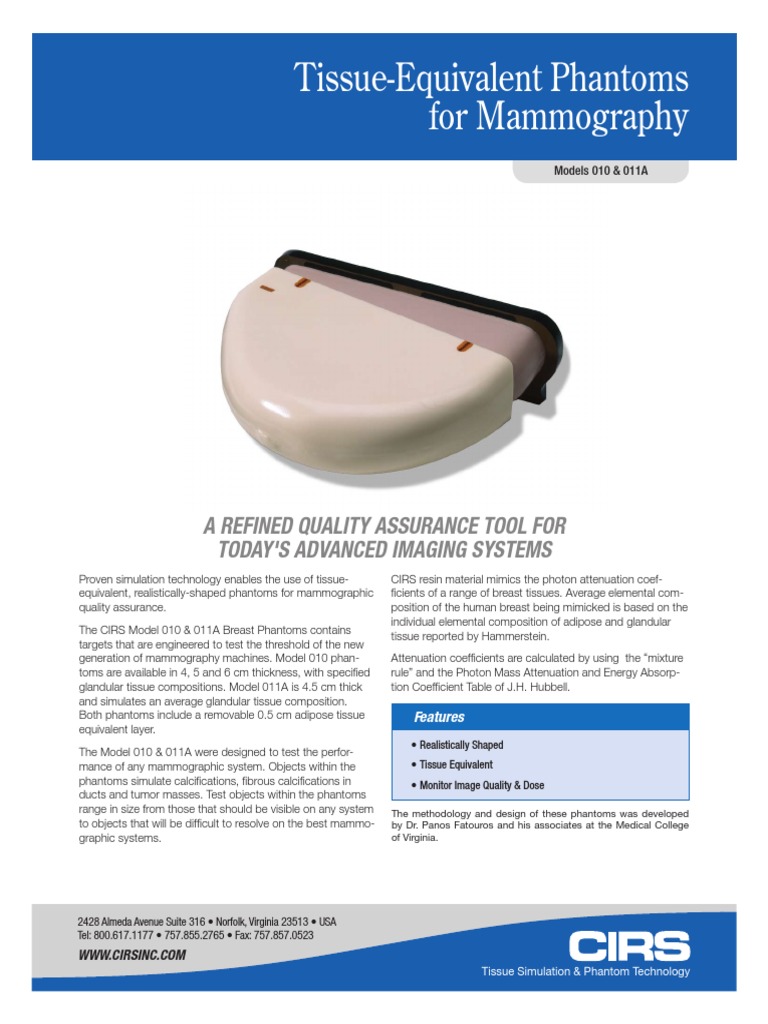 011A Mammography Phantom | Mammography | Attenuation