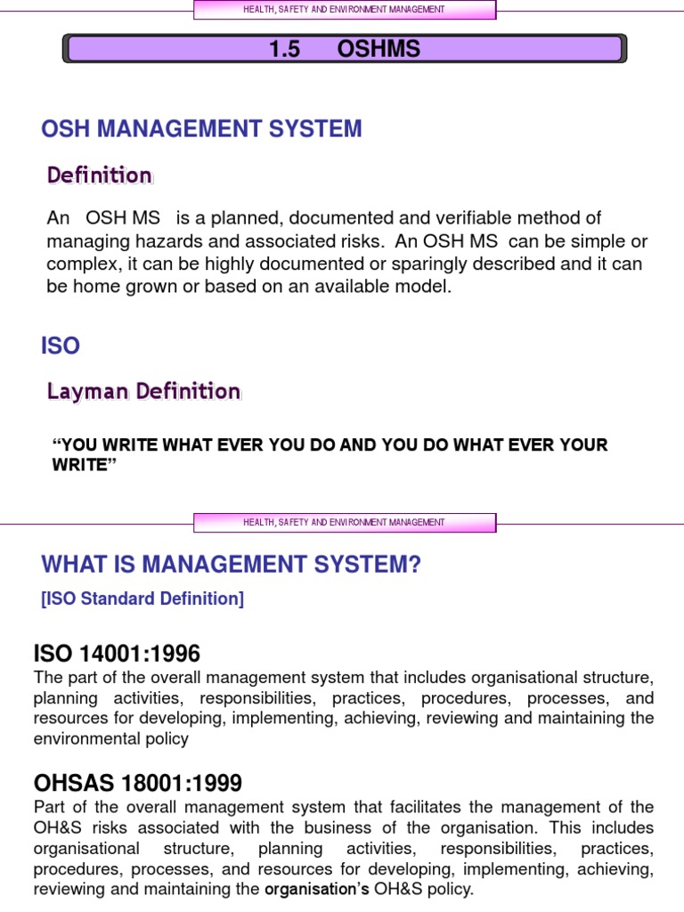 OSH Management System Overview | PDF | Occupational Safety And Health ...
