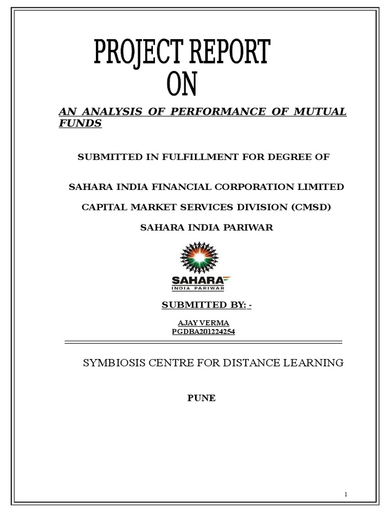 Mutual Fund Performance Analysis Report | PDF | Investment Fund ...