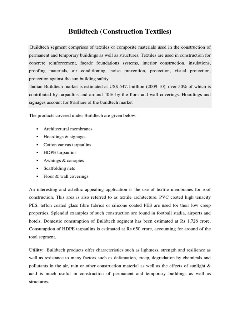 Build Tech | PDF | Jute | Textiles