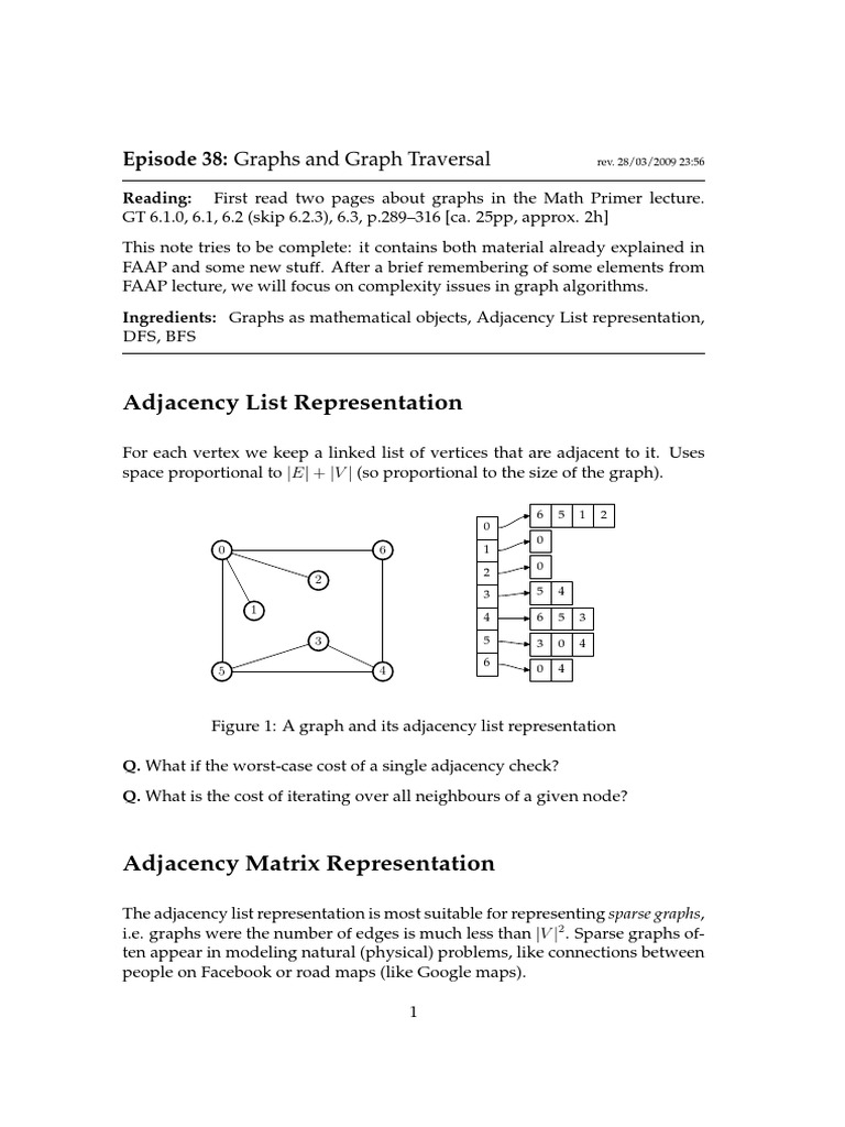 Adjacency List Representation: Episode 38 | PDF | Graph Theory | Vertex ...