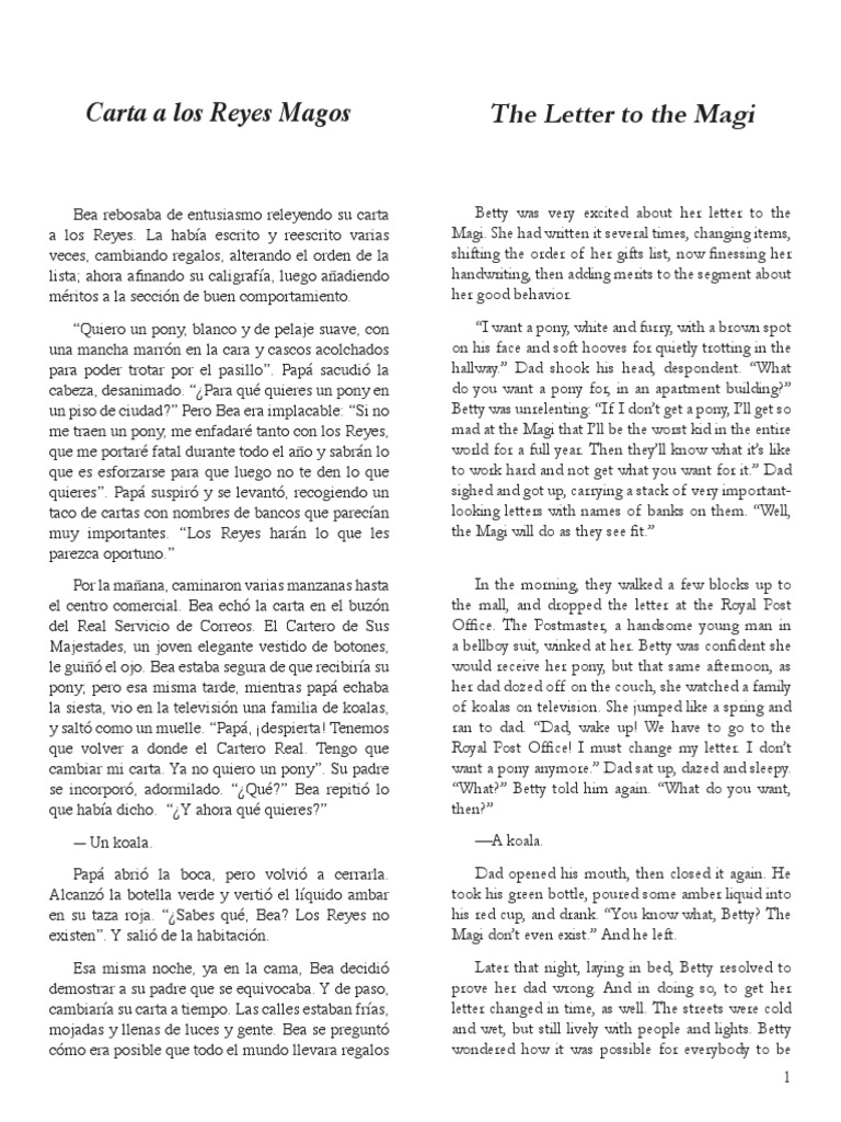 The Letter To The Magi - Carta A Los Reyes Magos | PDF