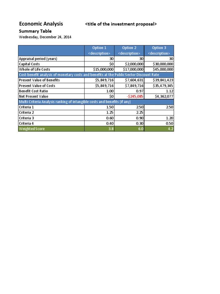 Cost Benefit Analysis Tool | PDF | Net Present Value | Financial Economics