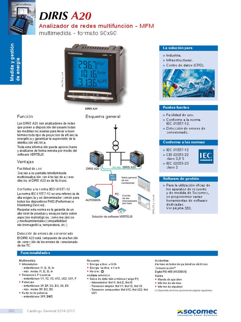 Catalogo DIRIS A20 | PDF | Energia electrica | Software