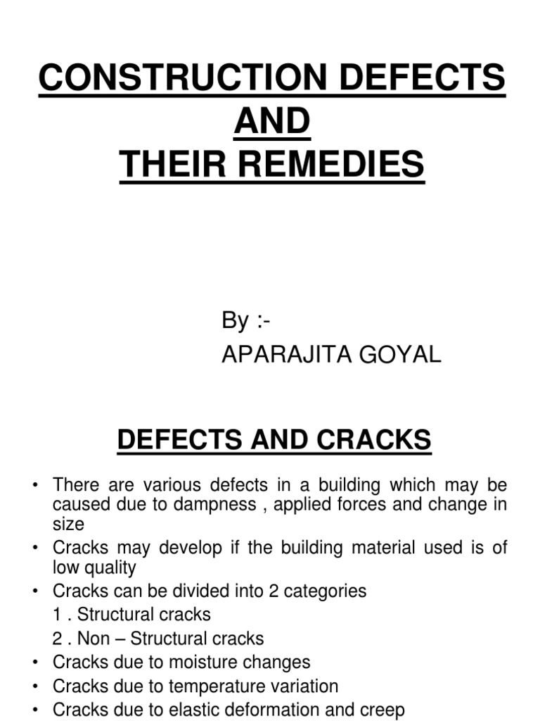 Building Defects and Remedies Guide | PDF | Building Engineering | Building