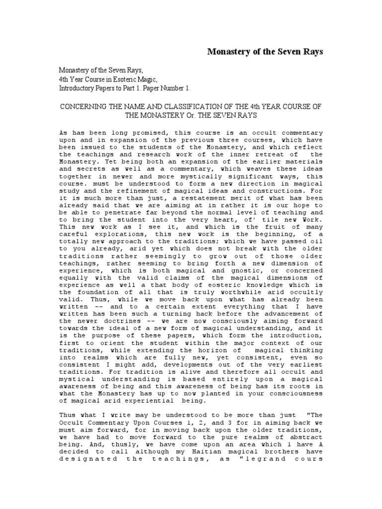Monastery of The 7 Rays 1° p1 | PDF | Magic (Paranormal) | Consciousness