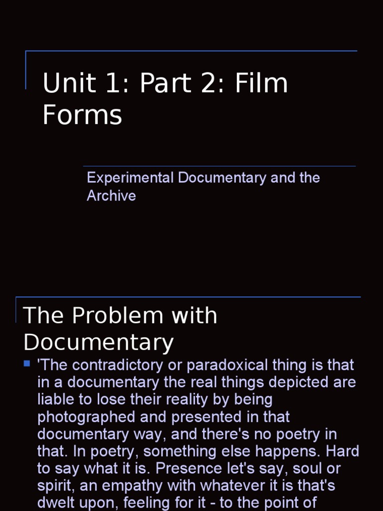 Understanding Experimental Documentaries | PDF | Documentary Film | Leisure