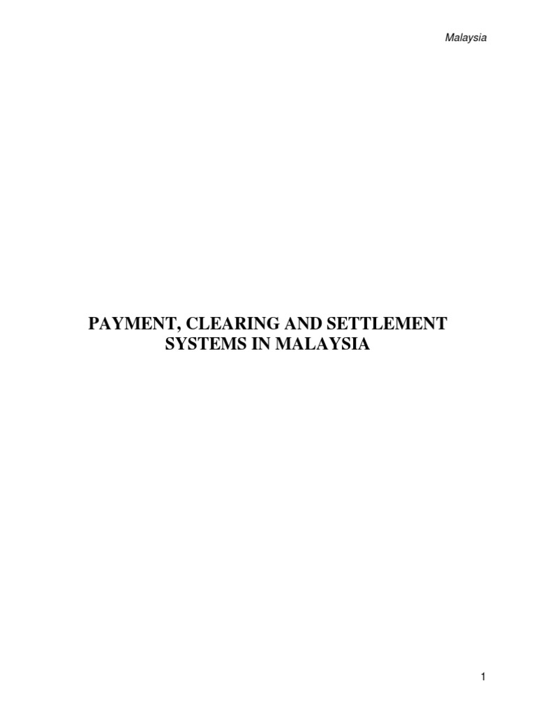 Payment and Clearing Systems in Malaysia | PDF | Clearing (Finance ...