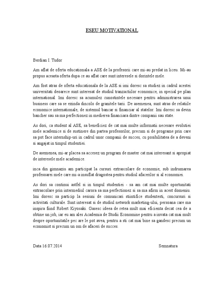 Eseu Motivational | PDF