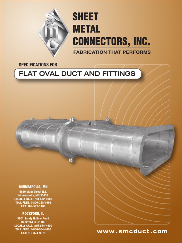Flat Oval Duct Specifications and Fittings | PDF | Duct (Flow) | Sheet ...