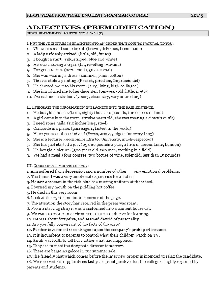 Grammar Adjectives | PDF | Blond