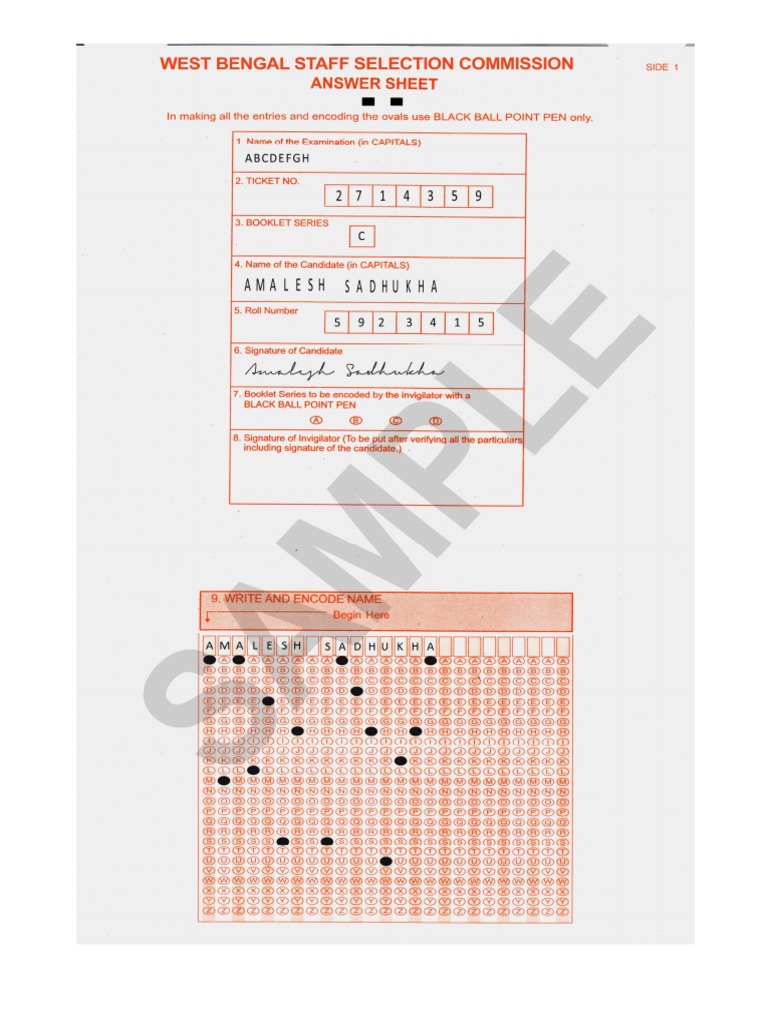 Sample Omr Sheet Filled | PDF | Optical Character Recognition | Science ...