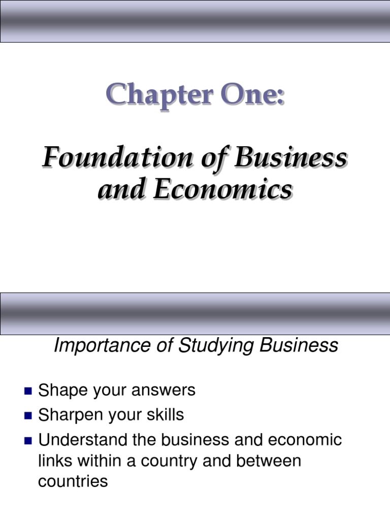 Foundation of Business and Economics | PDF | Economic System | Resource