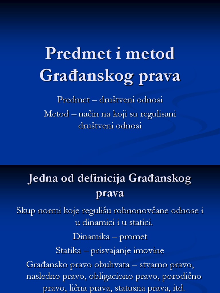 Uvod U Stvarno I Gradjansko Pravo | PDF