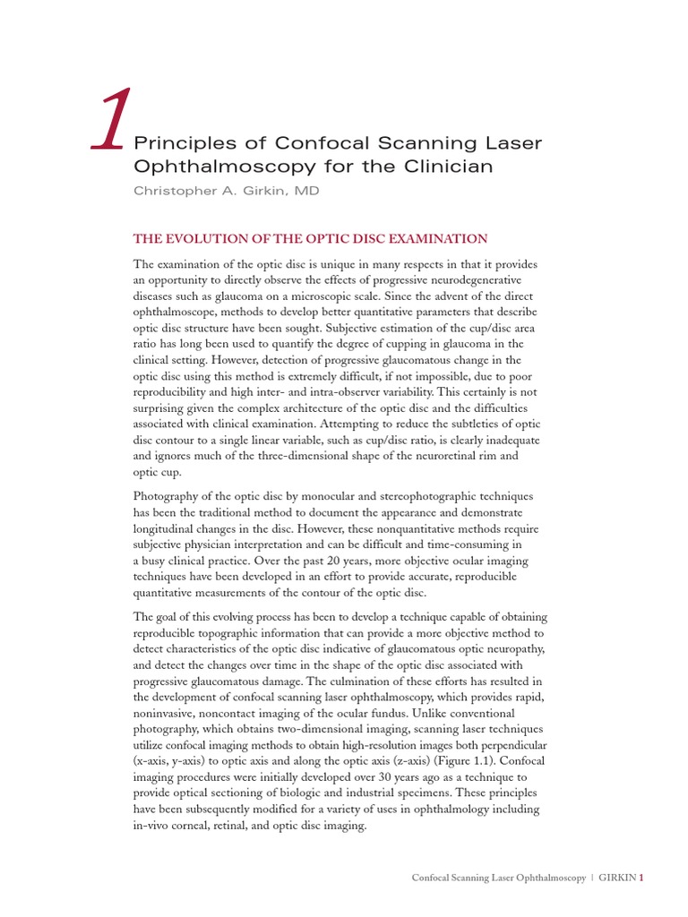 Chapter 1 Principles of Confocal Scanning Laser Ophthalmoscopy For The ...