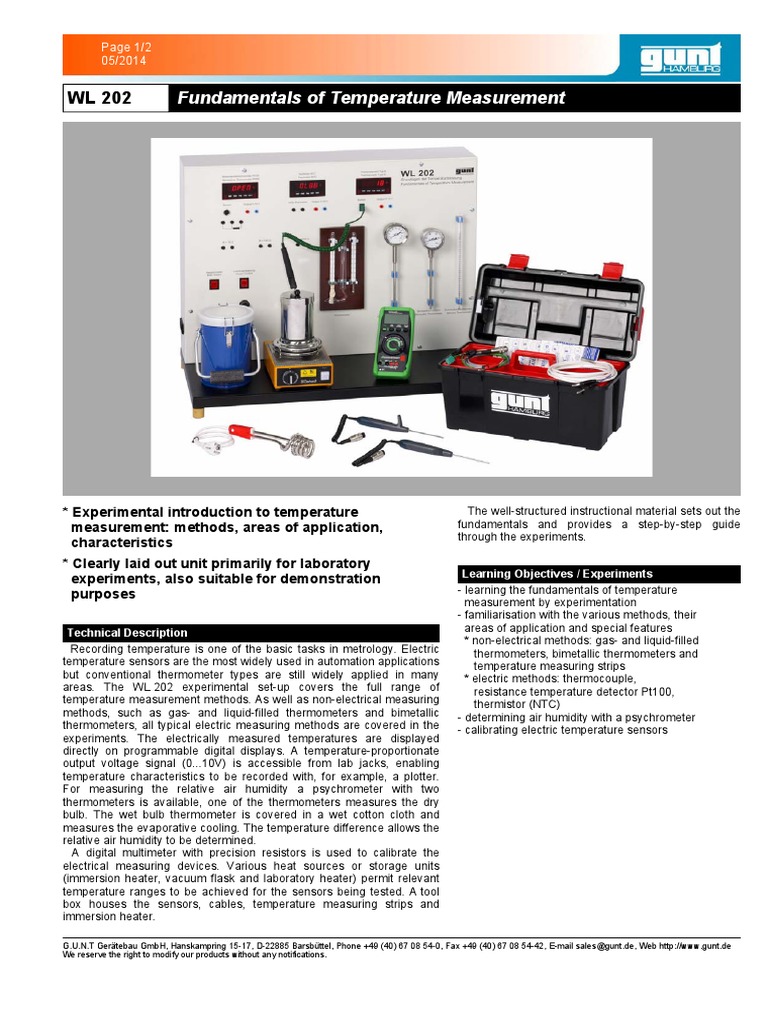 Fundamentals of Temperature Measurement | PDF | Thermometer | Sensor