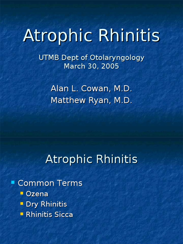 Atrophic Rhinitis | PDF | Science & Mathematics