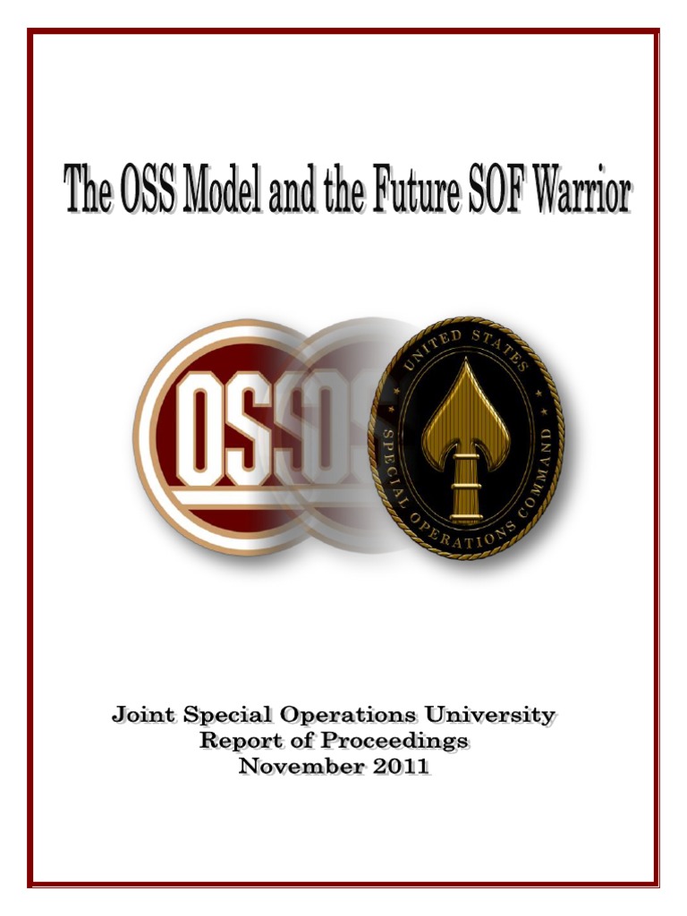 OSS model | United States Special Operations Command | Office Of ...