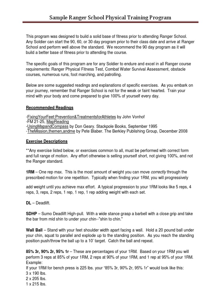 Ranger Physical Training POI | PDF | Wellness