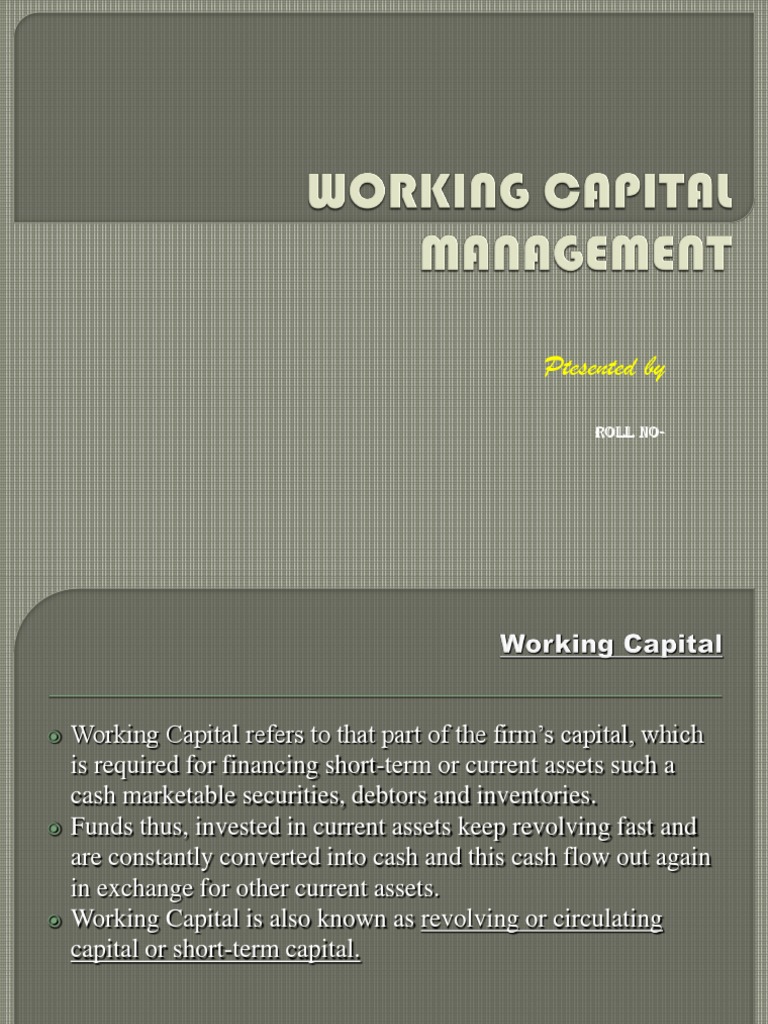 Working Capital Management | PDF | Working Capital | Inventory