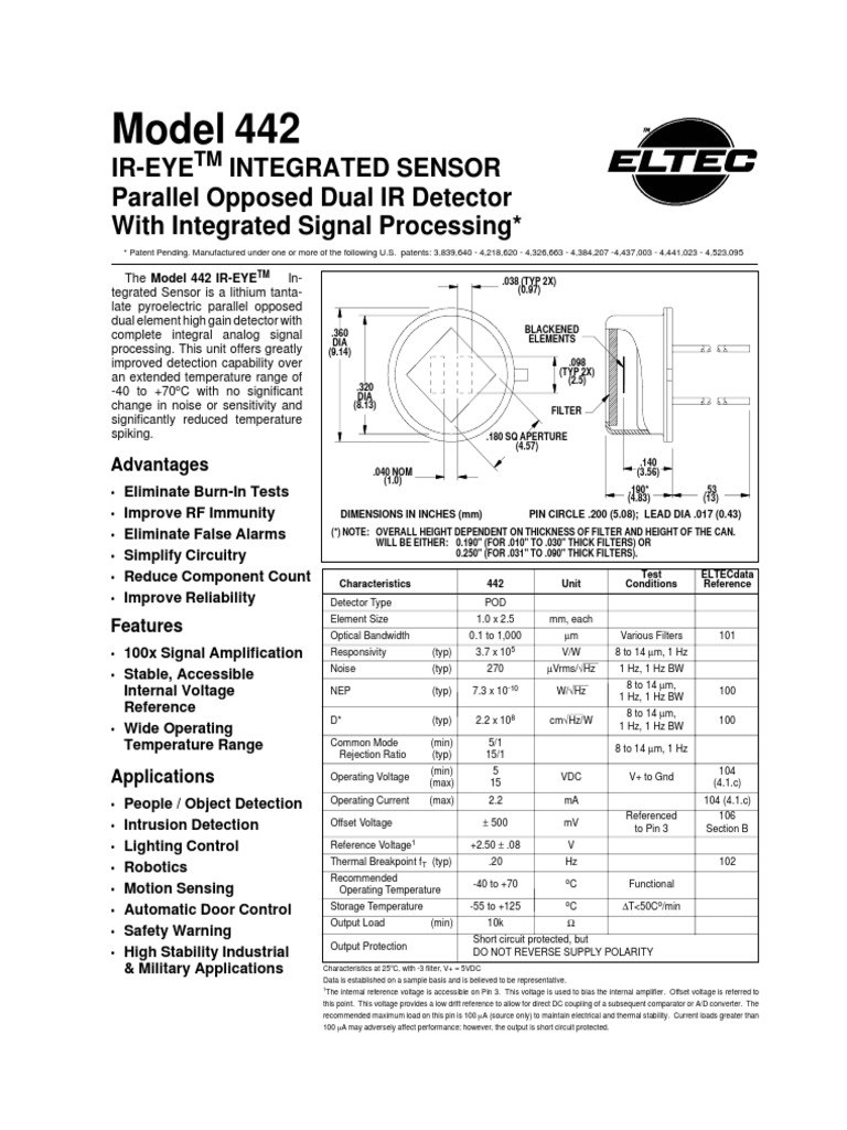 Data Sheet - Model 442 | PDF | Amplifier | Detector (Radio)