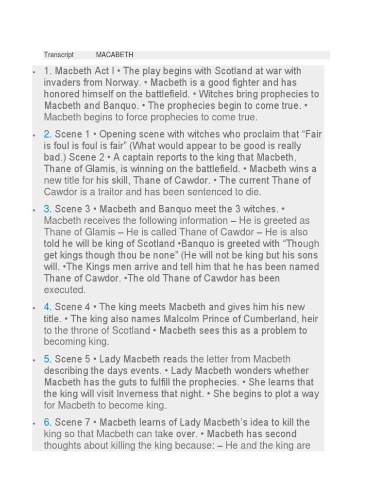 MACABETH | PDF | Macbeth | Tragedy Plays