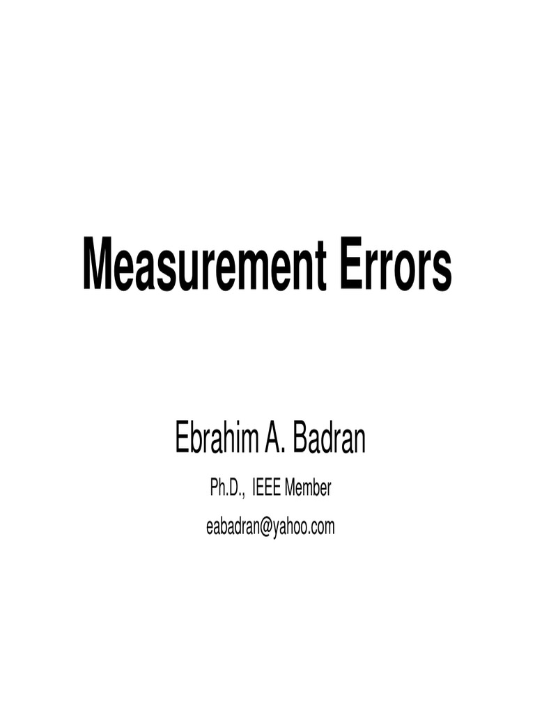 M&I 203 Errors | Download Free PDF | Accuracy And Precision | Observational Error