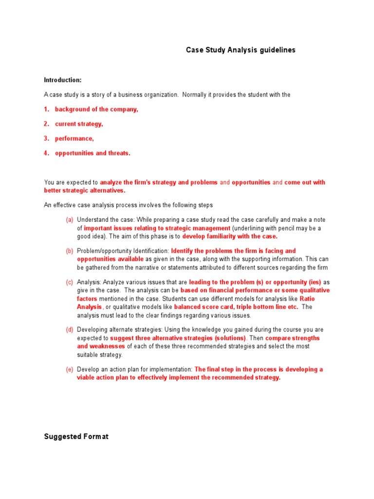 Case Study Analysis Guidelines | PDF | Strategic Management | Business