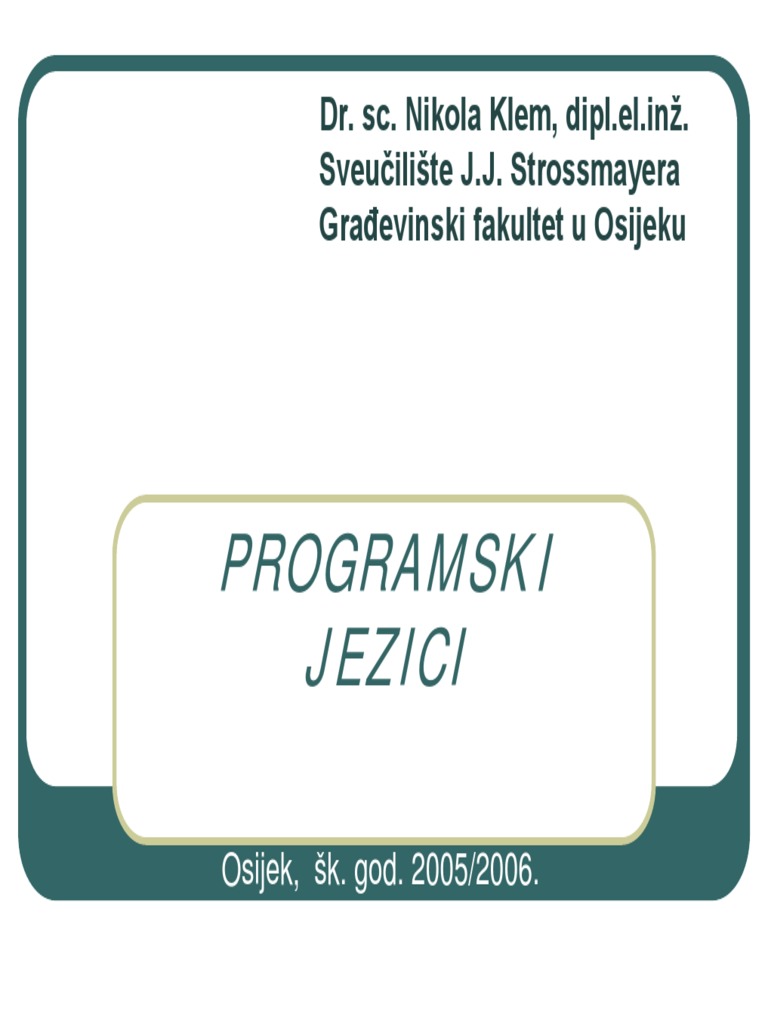 Programski Jezici PDF | PDF