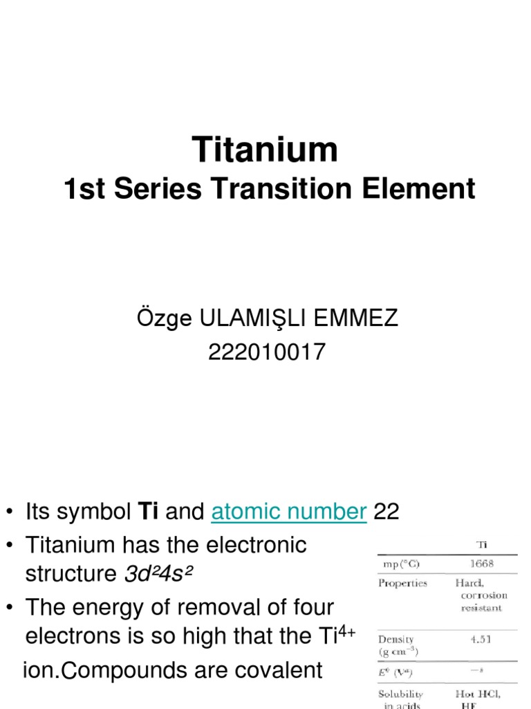 Titanium | PDF | Coordination Complex | Titanium