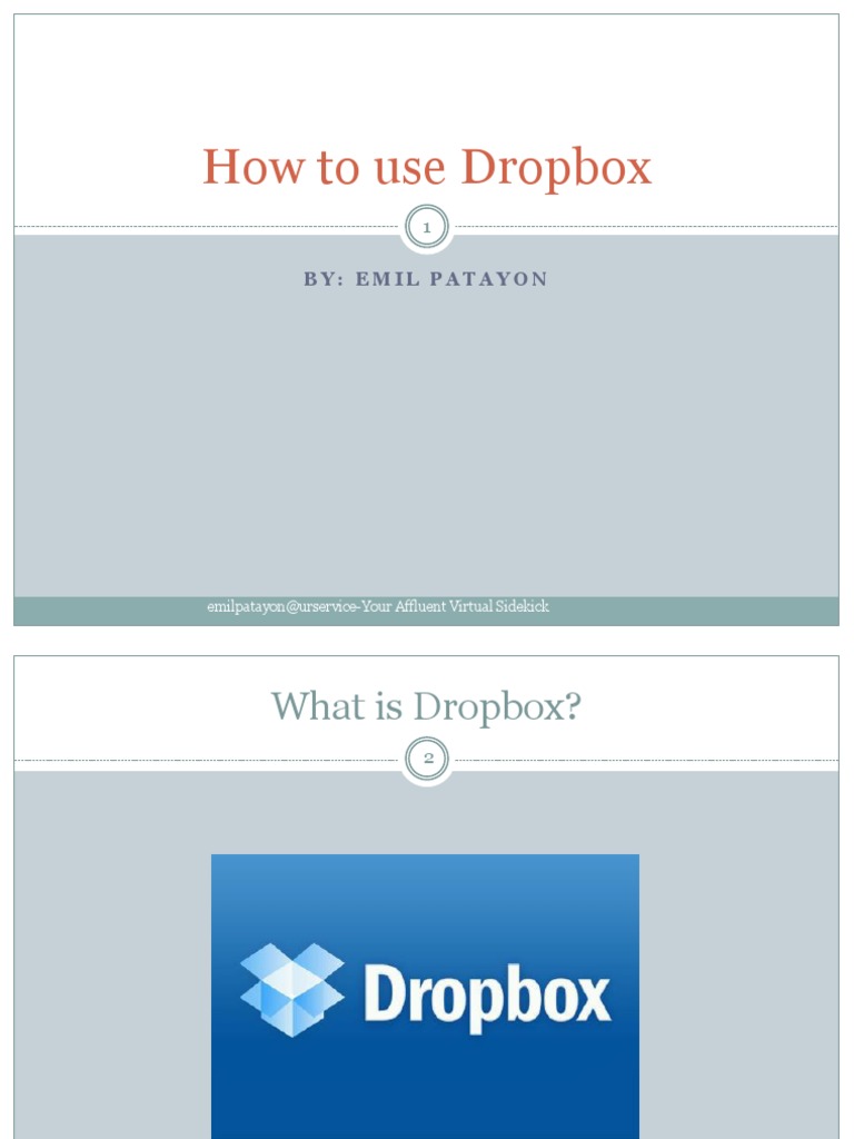 Emil - Patayon - How To Use Dropbox | PDF | Computer File | Software