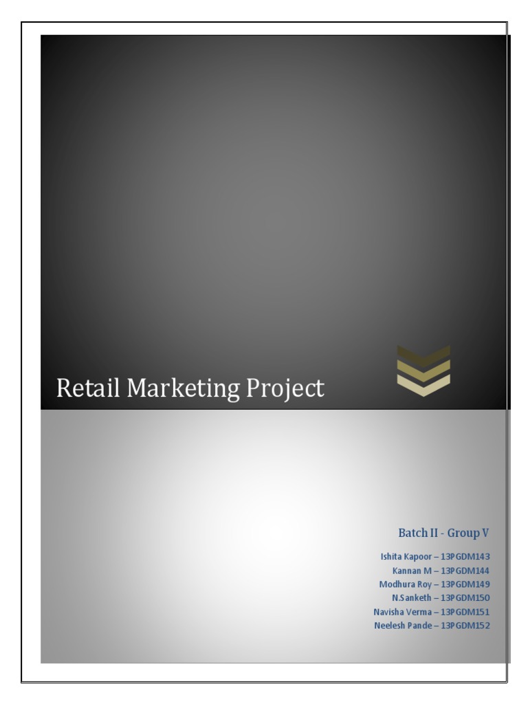 RM Project Report - Phase I - Landmark | PDF | Retail | Business (General)